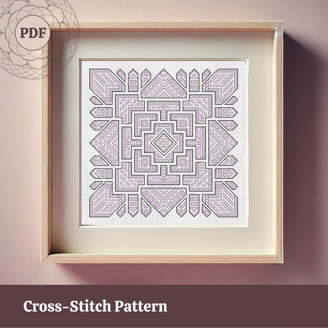Geometric Modern Embroidery Pattern - Blackwork PDF Digital Scheme ...
