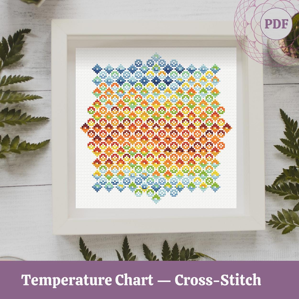High-low Temperature Chart - Cross-stitch PDF Colorful Ornament Pattern ...