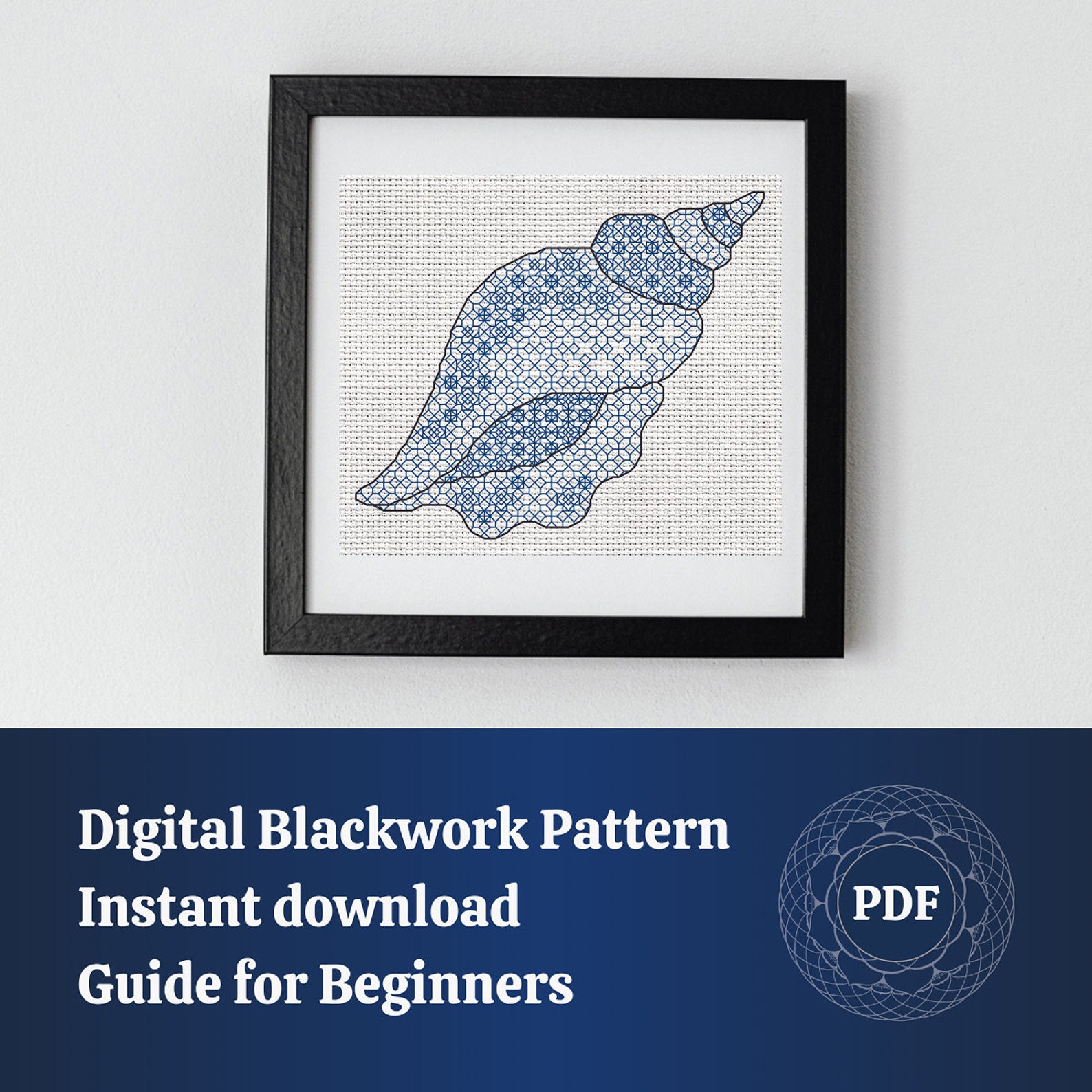 Blackwork PDF Pattern - Set of Patterns - Sea Shell - Marine Life ...