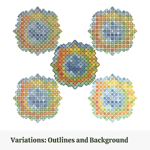Temperature Chart - Cross-stitch PDF Pattern - Colorful Geometric ...
