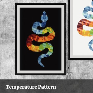 Temperature Chart - Snake Cross-stitch PDF Pattern - Year Symbol ...