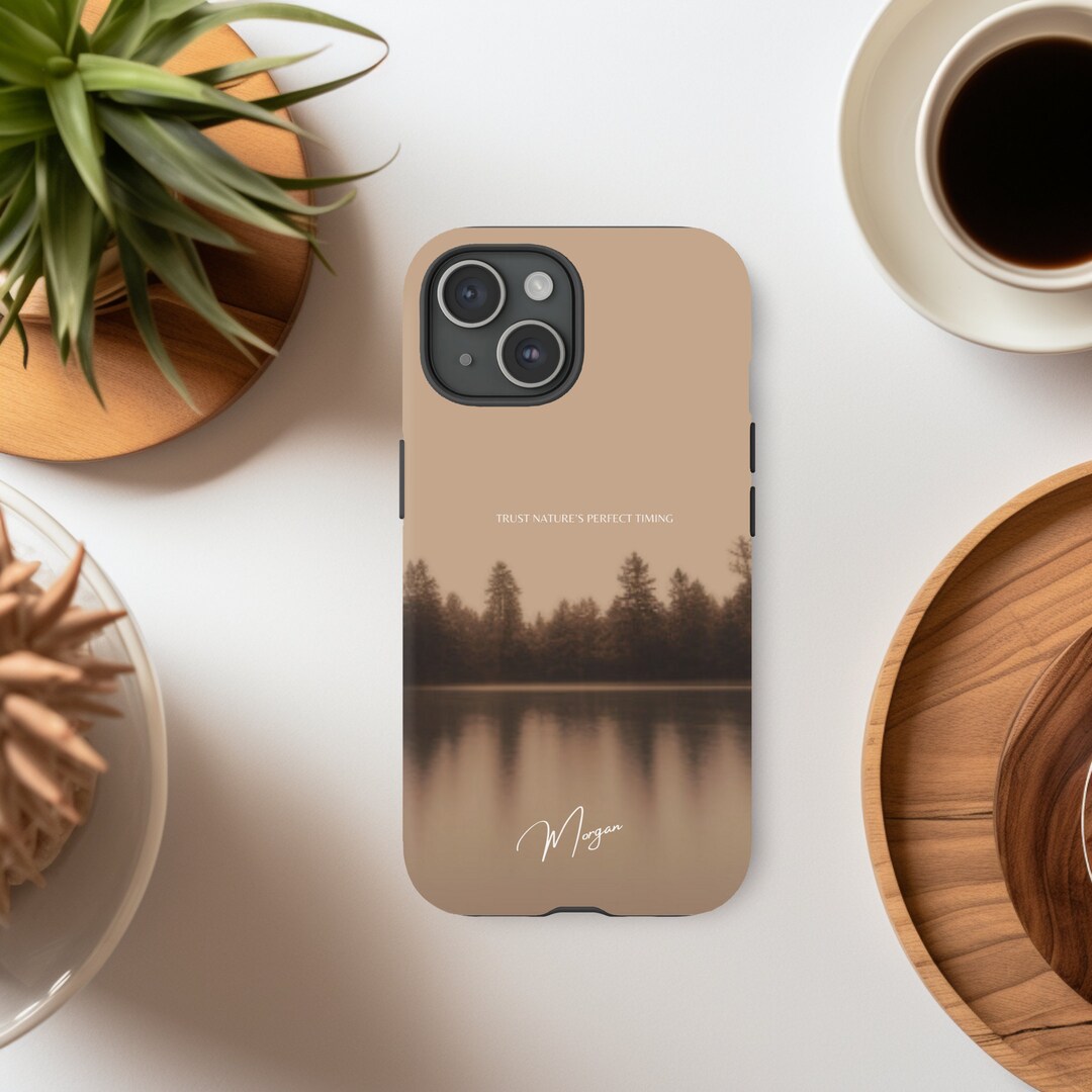 Personalized Leaf Design Phone Case, Nature Inspired, Rustic Charm ...
