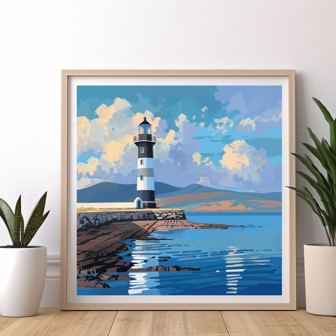 Contemporary Lighthouse Artwork Instant Digital Download Artwork for ...