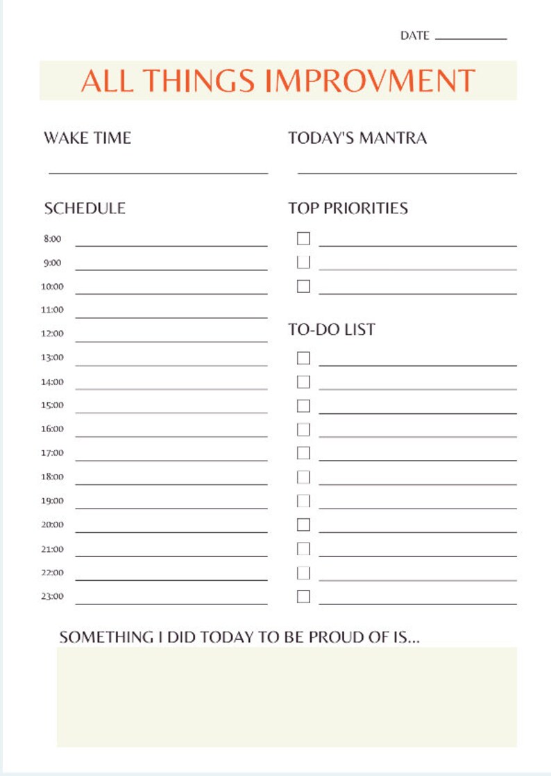 Digital and Printable Daily Planner for Productivity and Scheduling ...