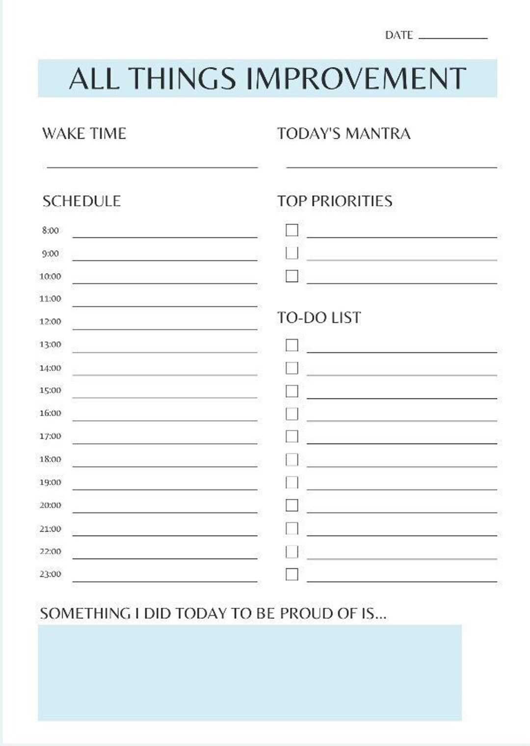 Digital and Printable Daily Planner for Productivity and Scheduling ...