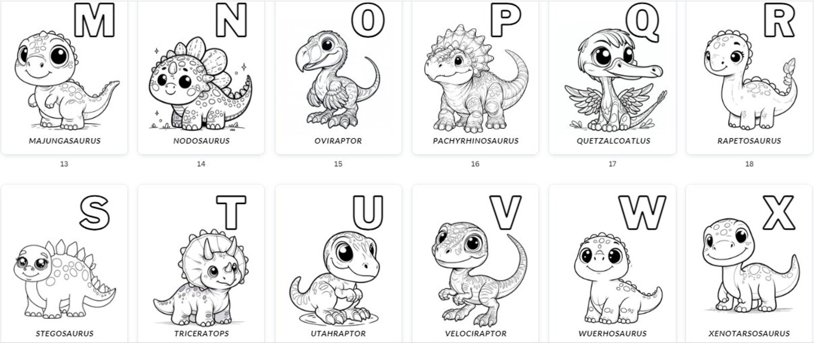 Coloring Pages Alphabet ABC 26 Species of Dinosaurs Collections ...