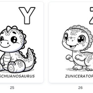 Coloring Pages Alphabet ABC 26 Species of Dinosaurs Collections ...