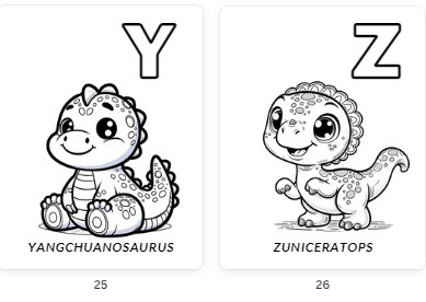 Coloring Pages Alphabet ABC 26 Species of Dinosaurs Collections ...