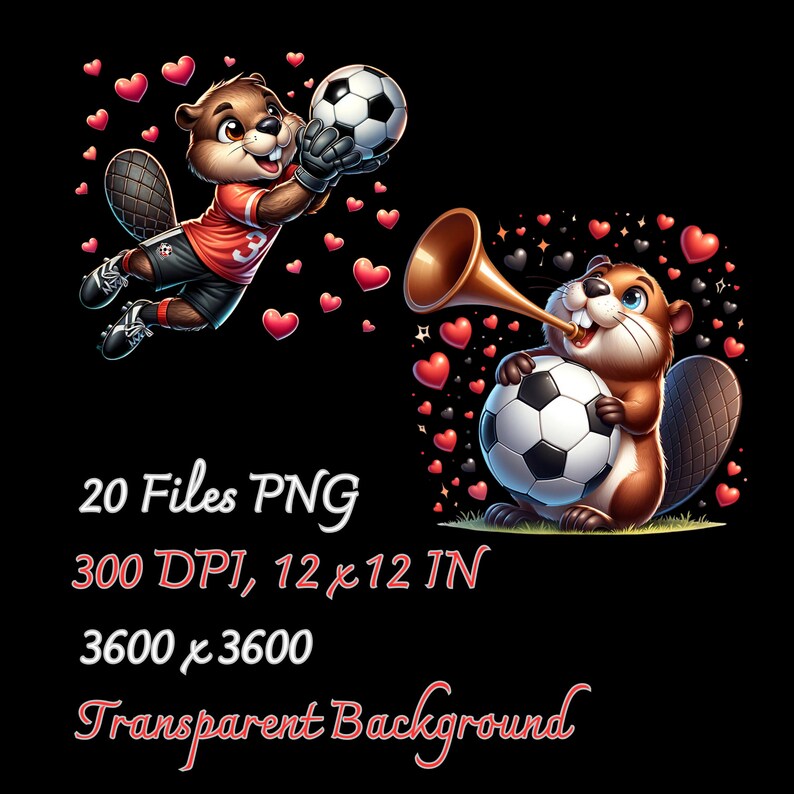 Beaver Clipart Soccer Collection, Digital Download, Printable ...