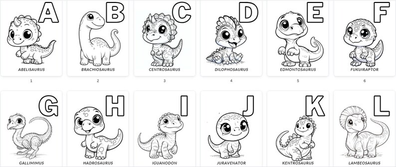 Coloring Pages Alphabet ABC 26 Species of Dinosaurs Collections ...