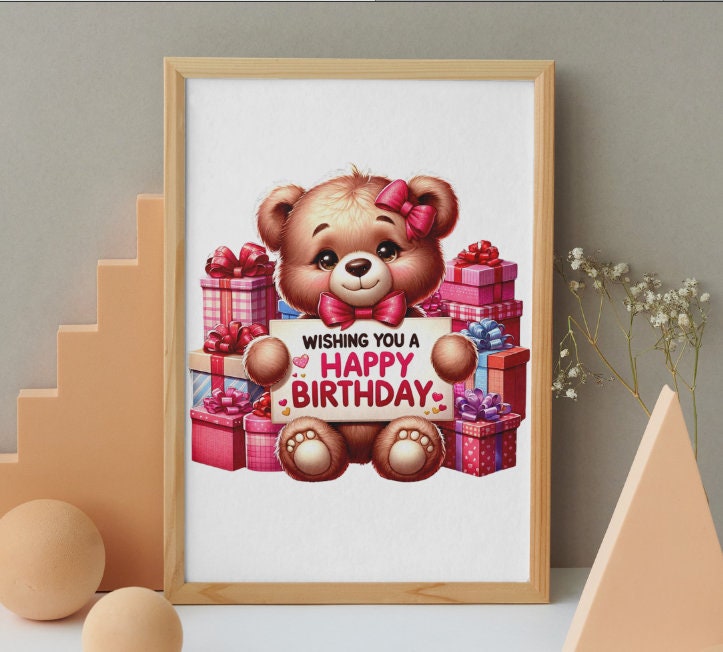 Teddy Clipart Greeting Card Collection, Download Printable, 20 PNG ...
