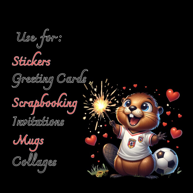 Beaver Clipart Soccer Collection, Digital Download, Printable ...