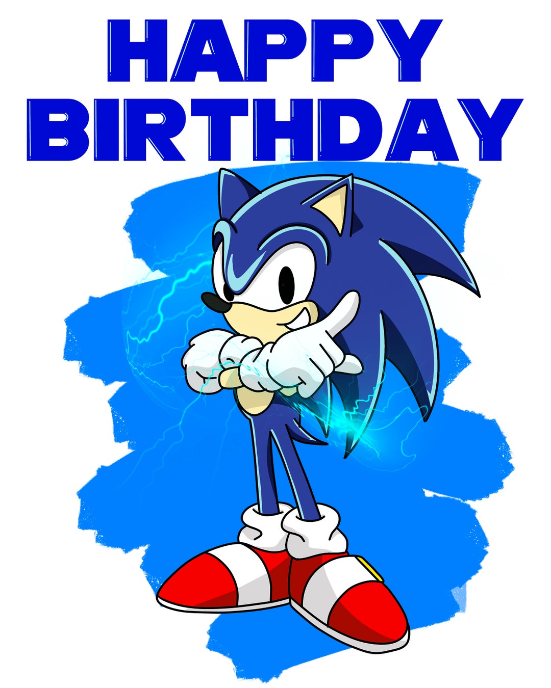 Sonic, Happy Birthday Card - Etsy