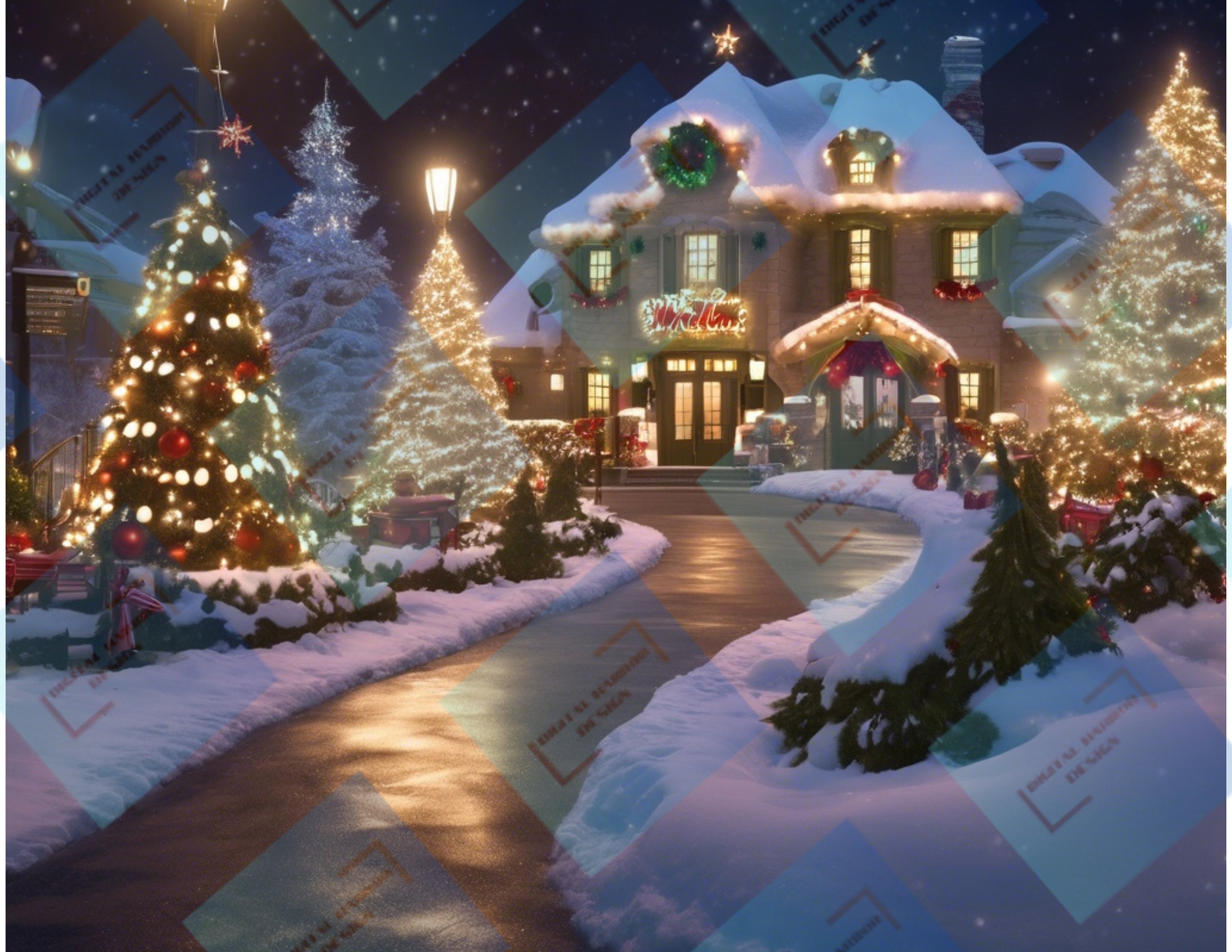 Christmas on Whoville Lane Background Image - Etsy