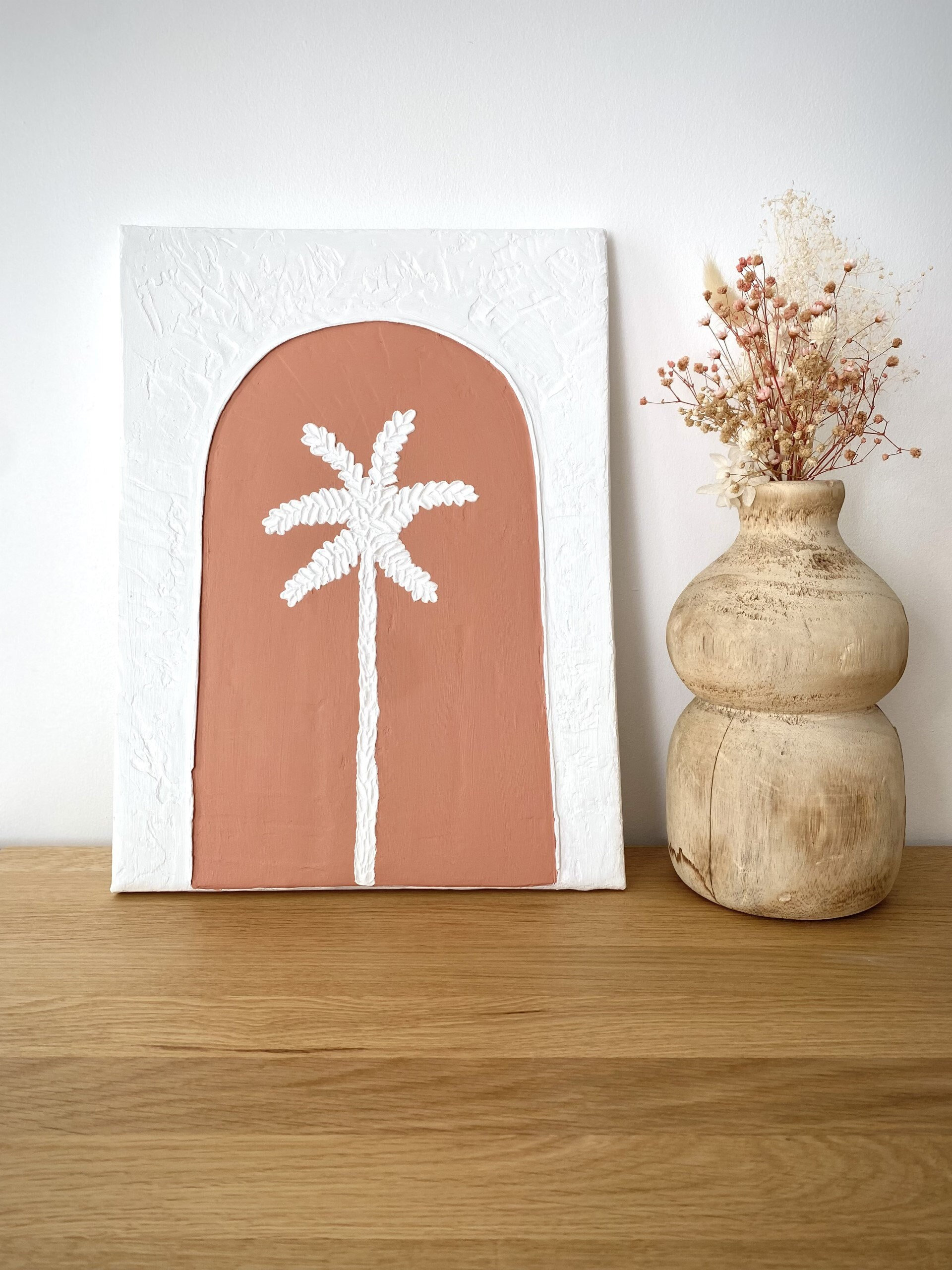 Textured Palm Tree and Arch Wall Art 3D Wall Art Textured Painting - Etsy