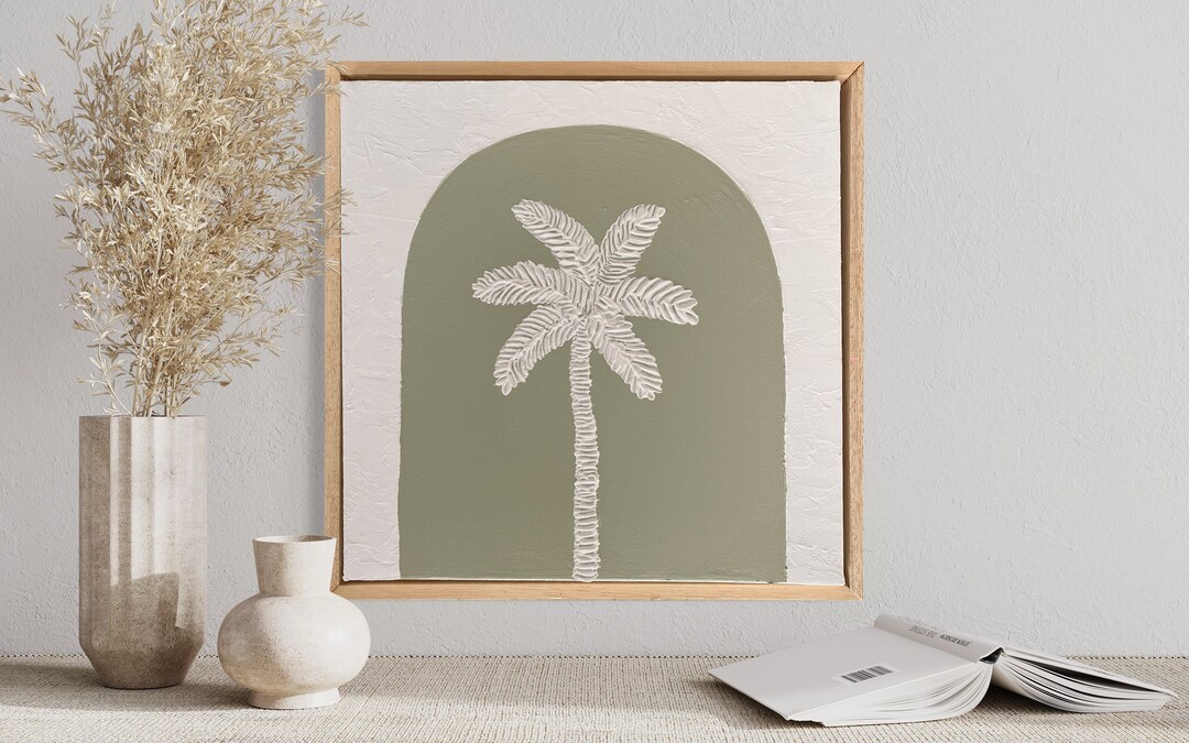 Textured PALM TREE Wall Art 3D Wall Art Textured Painting - Etsy