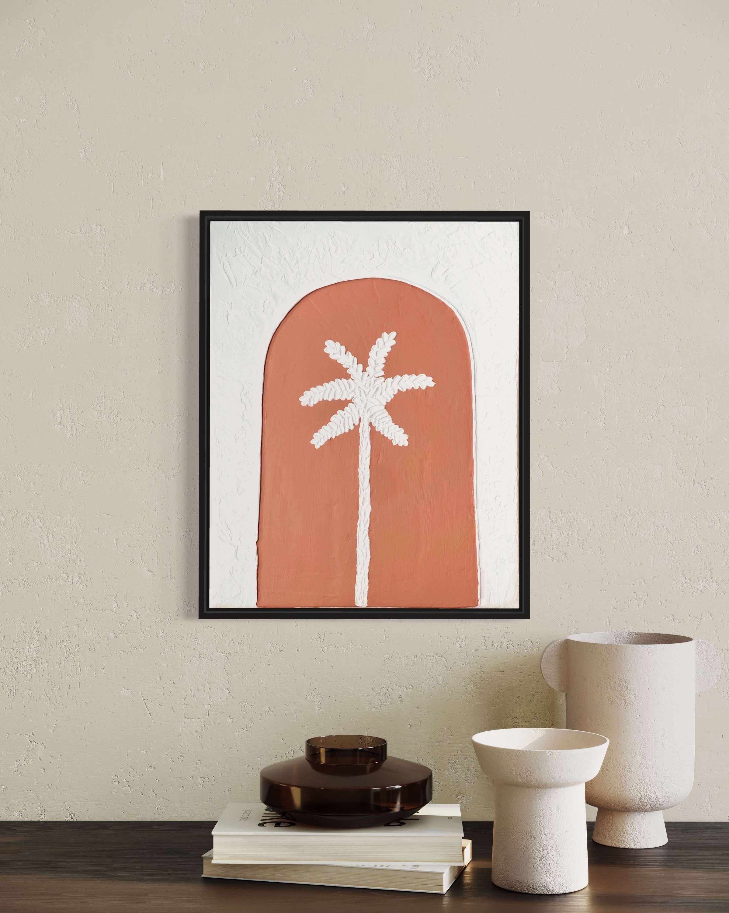 Textured Palm Tree and Arch Wall Art 3D Wall Art Textured Painting - Etsy
