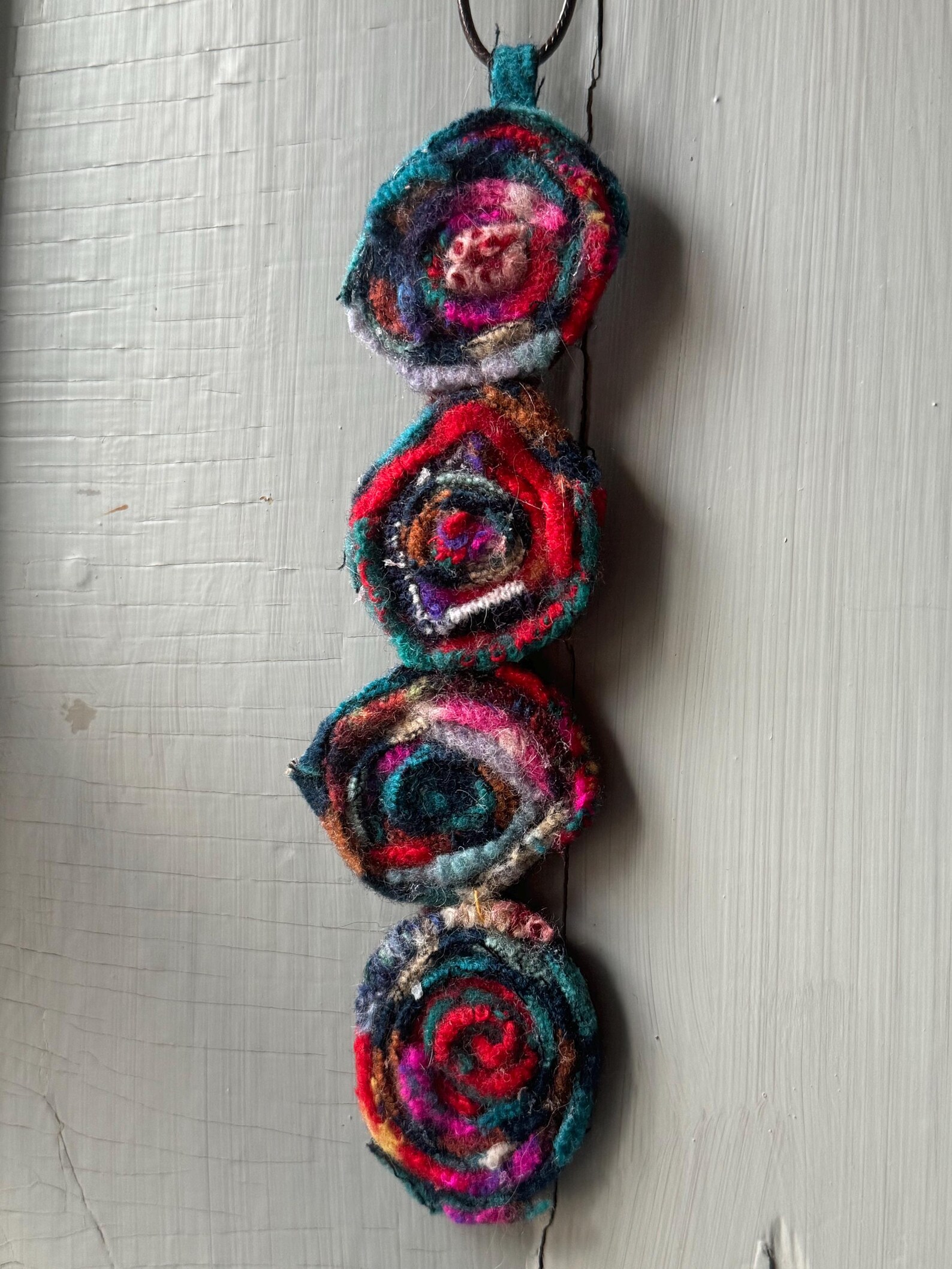 Textile Statement Necklace, Art Wear, Textile Art Jewelry, Colorful ...