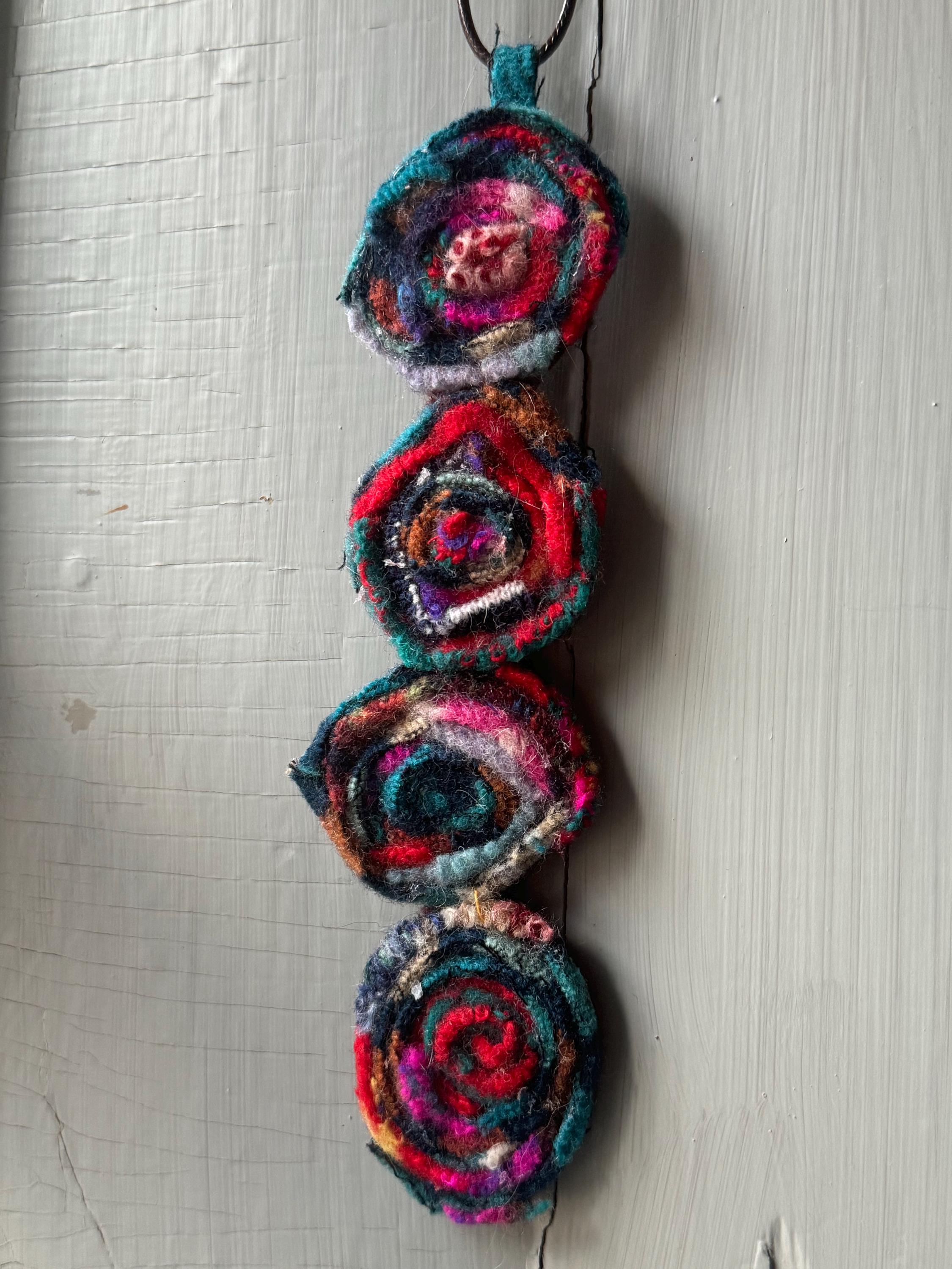 Textile Statement Necklace, Art Wear, Textile Art Jewelry, Colorful ...