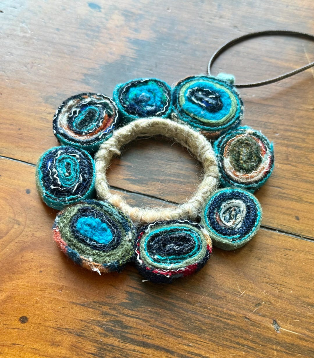 Textile Statement Necklace, Art Wear, Textile Art Jewelry, Colorful ...