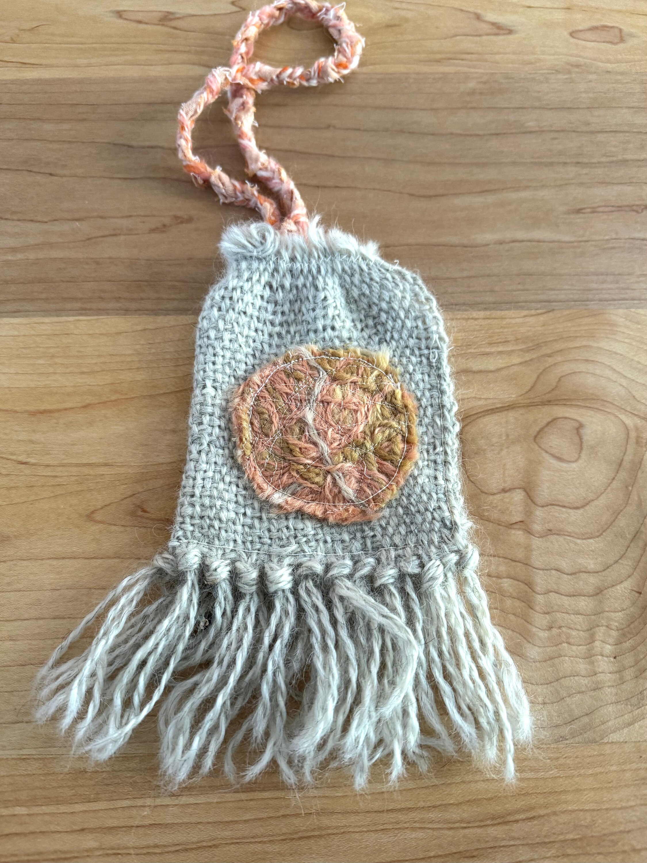 Handwoven Amulet Pouch, Small Woven Specials Pouch, Natural Wool and ...
