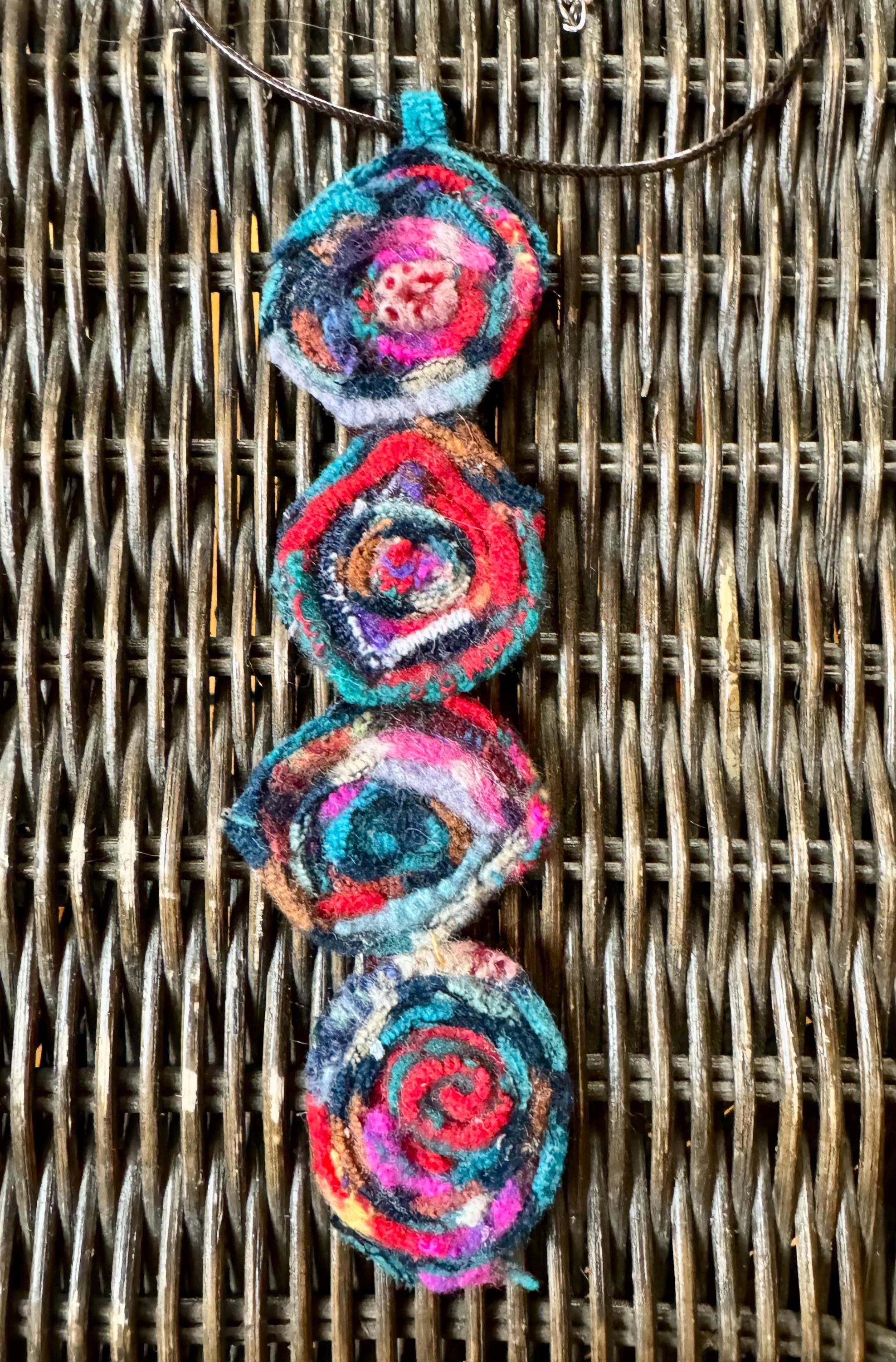 Textile Statement Necklace, Art Wear, Textile Art Jewelry, Colorful ...