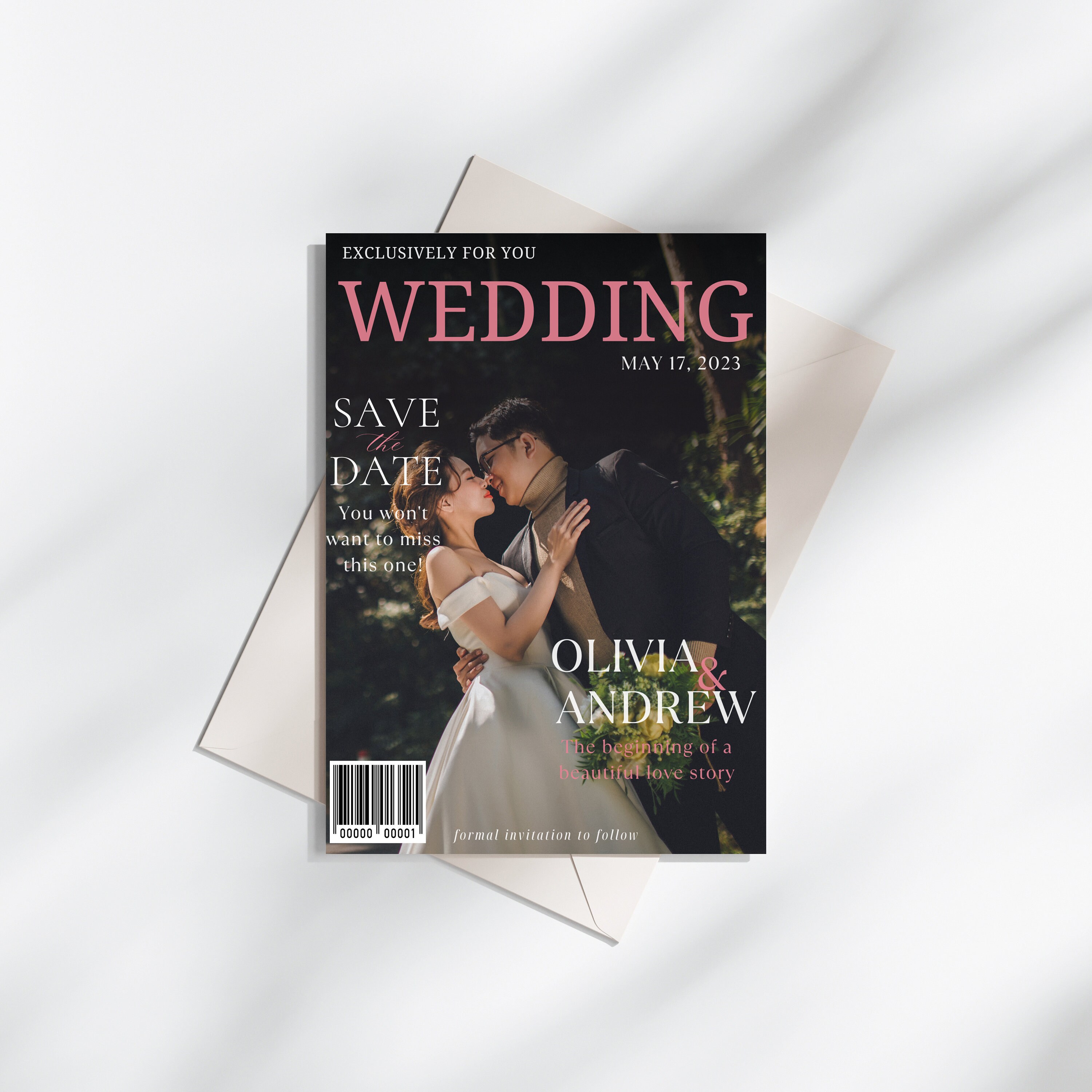 Unique Save the Date | Save the Date Magazine | Editable Template - Etsy