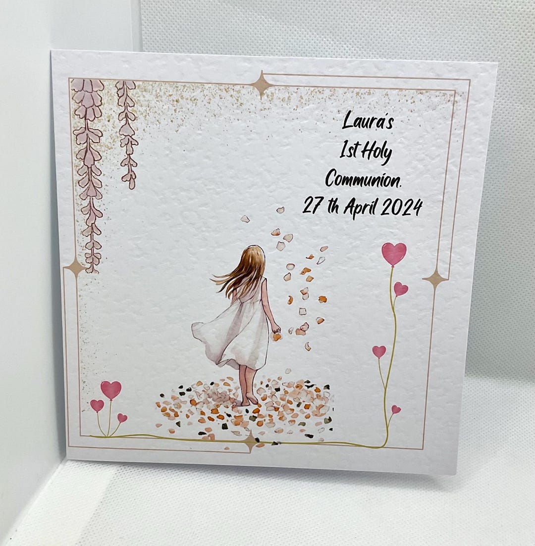 First Communion/confirmation Card, Personalised Keepsake - Custom Religious Greeting,handmade ...