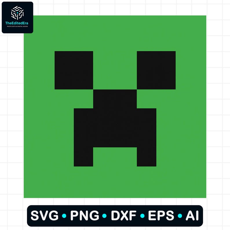 Minecraft Creeper SVG, PNG, DXF, Cut File - Instant Digital Download ...