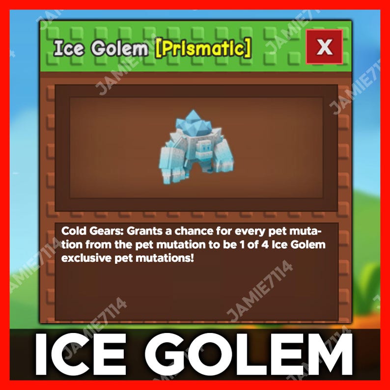 Ice Golem (prismatic) - Roblox Grow a Garden Pet CHEAPEST - Fast ...
