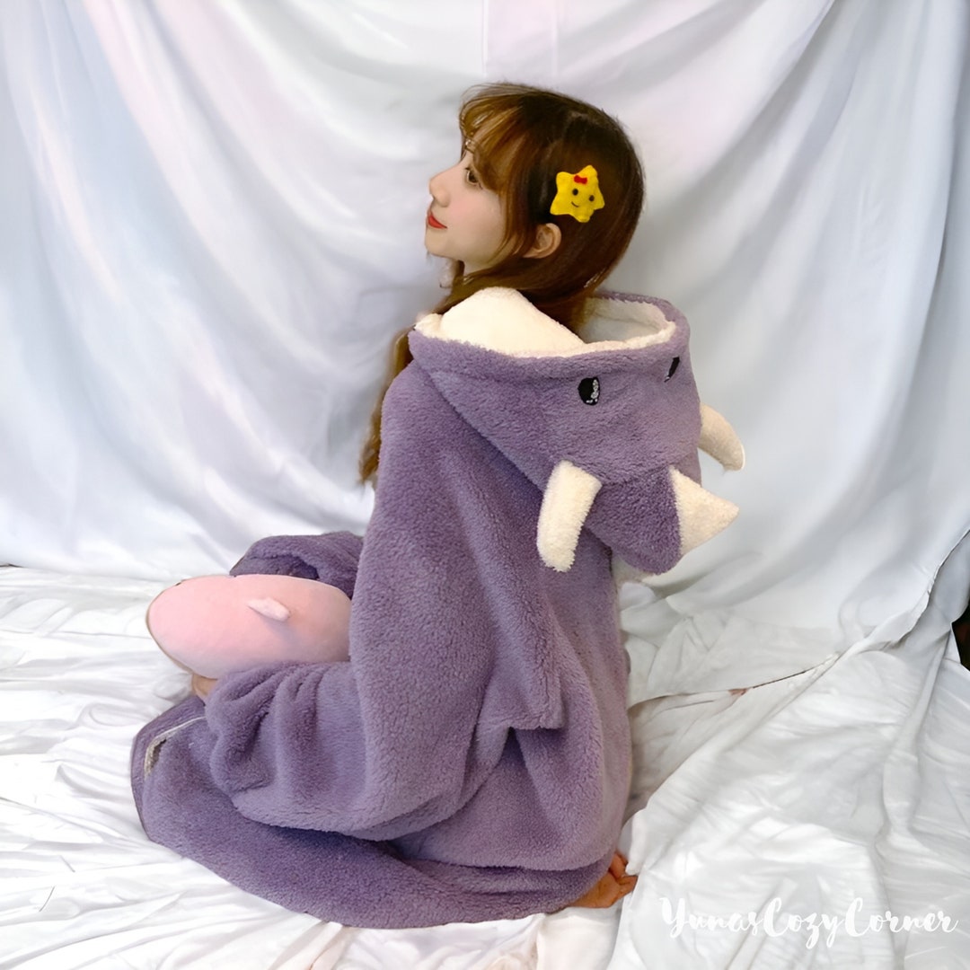 Dino Bath Robe Dinosaur Pajama Cozy Winter Sleepwear Etsy