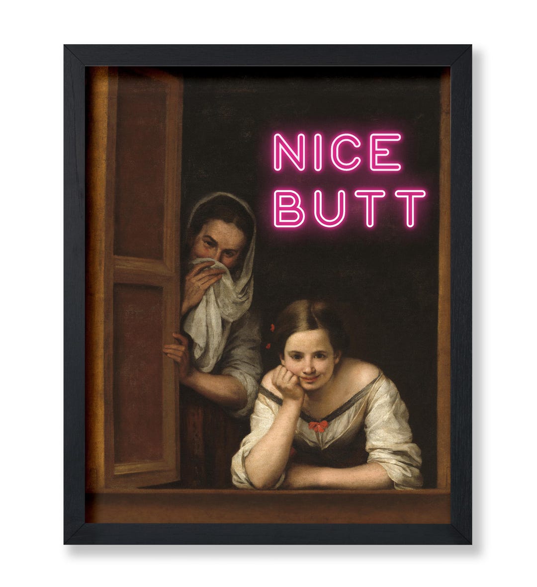 Two Women at a Window Poster - Nice Butt Print - Altered Art - Baroque ...