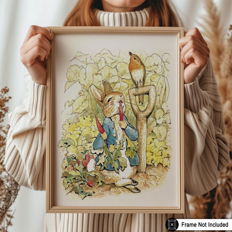Vintage Peter Rabbit Poster - Retro Bunny Art Print - Gift for Animal ...