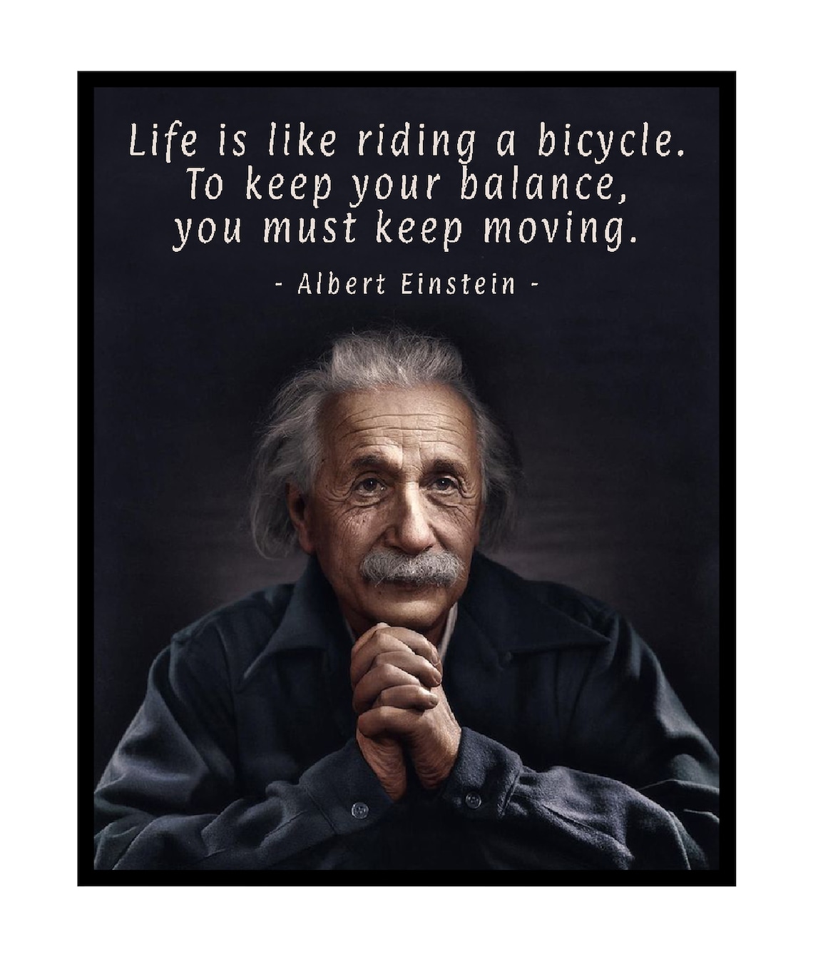 Life is Like Riding A Bicycle Poster Albert Einstein Print Motivational ...