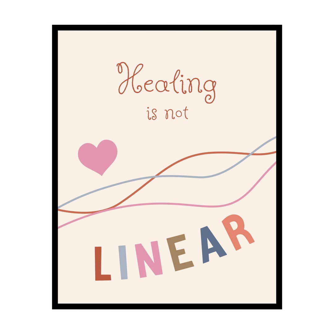 Healing is Not Linear Poster Mental Balance Print School Counselor Art ...