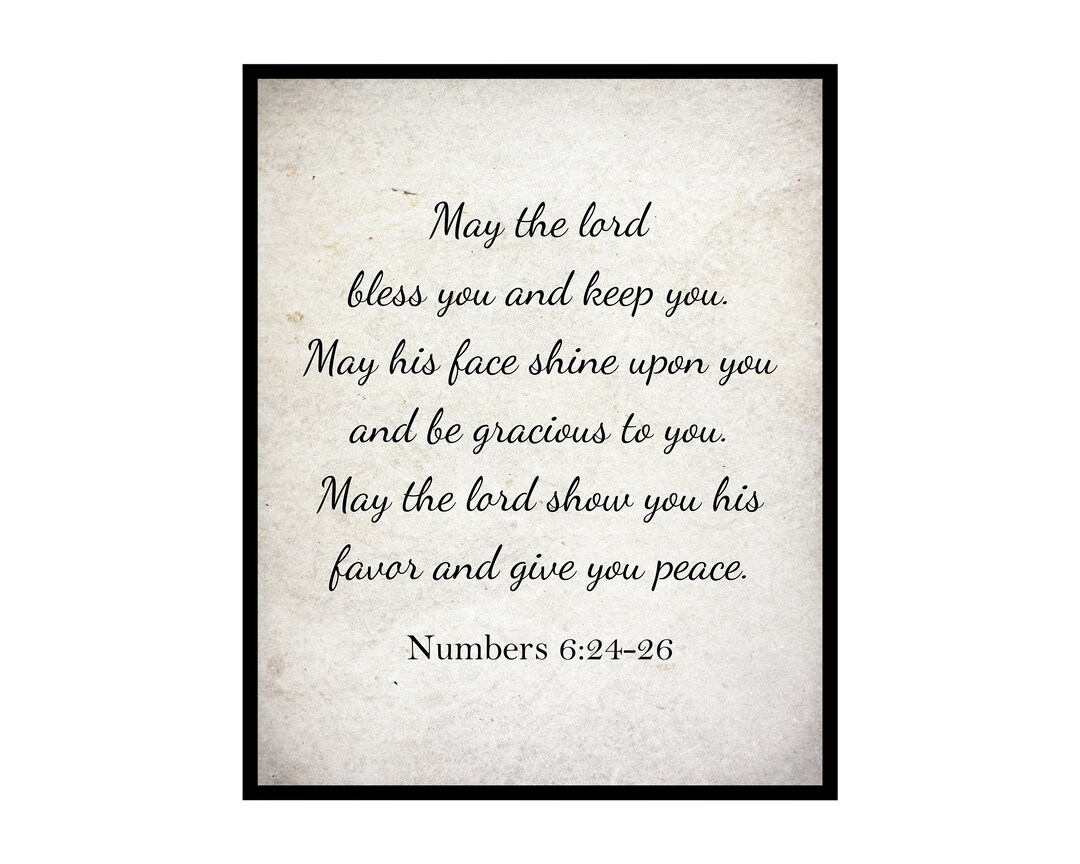 Numbers 624-26 Bible Verse Poster Lords Blessings Print Religious ...