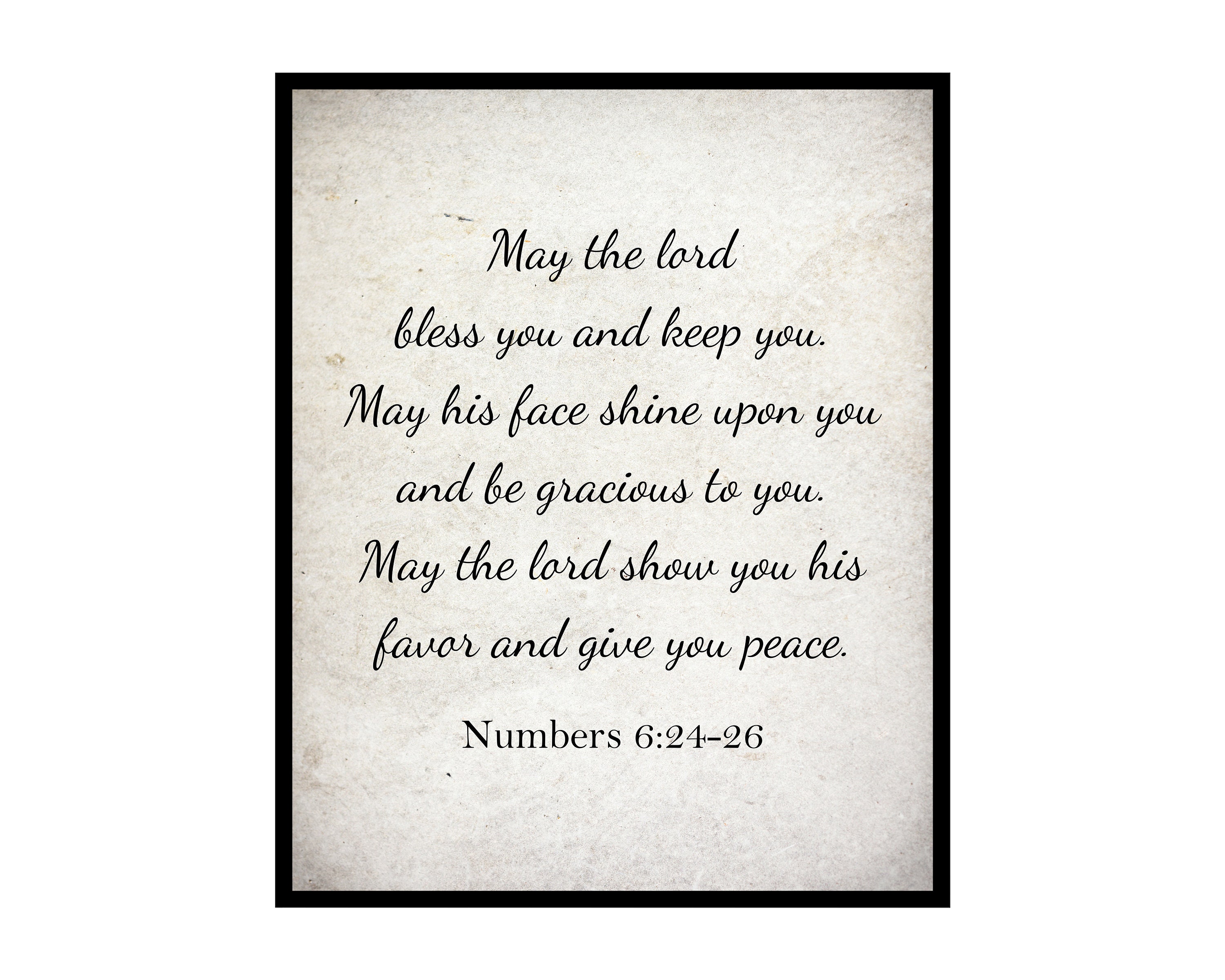 Numbers 624-26 Bible Verse Poster Lords Blessings Print Religious ...