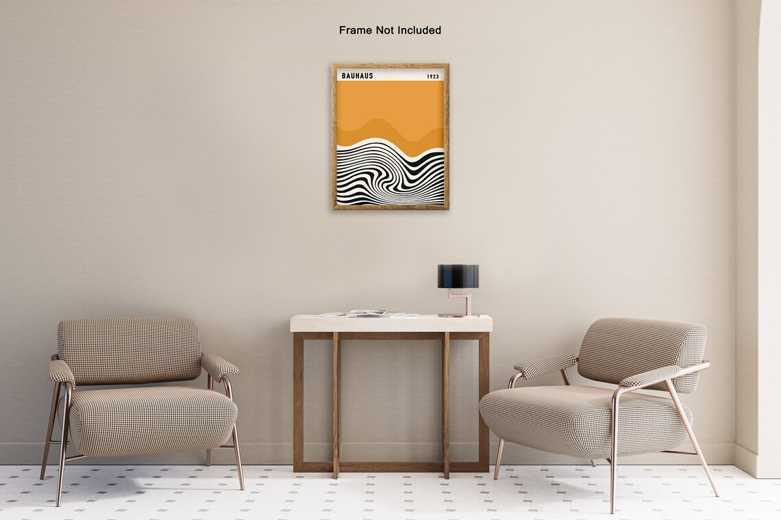Vintage Minimalist Poster Retro Modern Print Wavy Lines, Zebra Stripes ...