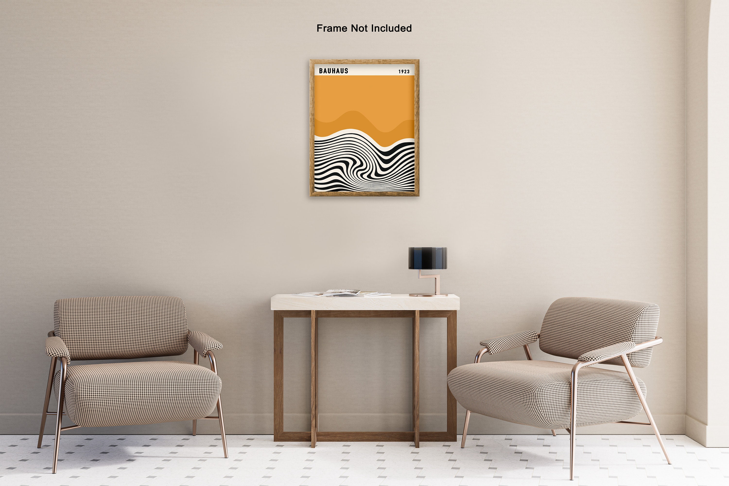 Vintage Minimalist Poster Retro Modern Print Wavy Lines, Zebra Stripes ...