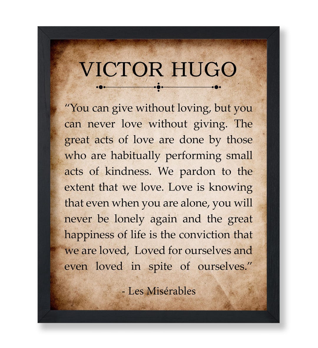 Les Miserables Poster - Victor Hugo Print - Motivational Quote Art ...