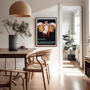 Vintage Biere Gangloff Poster Retro French Beer Print Funny Gift for ...