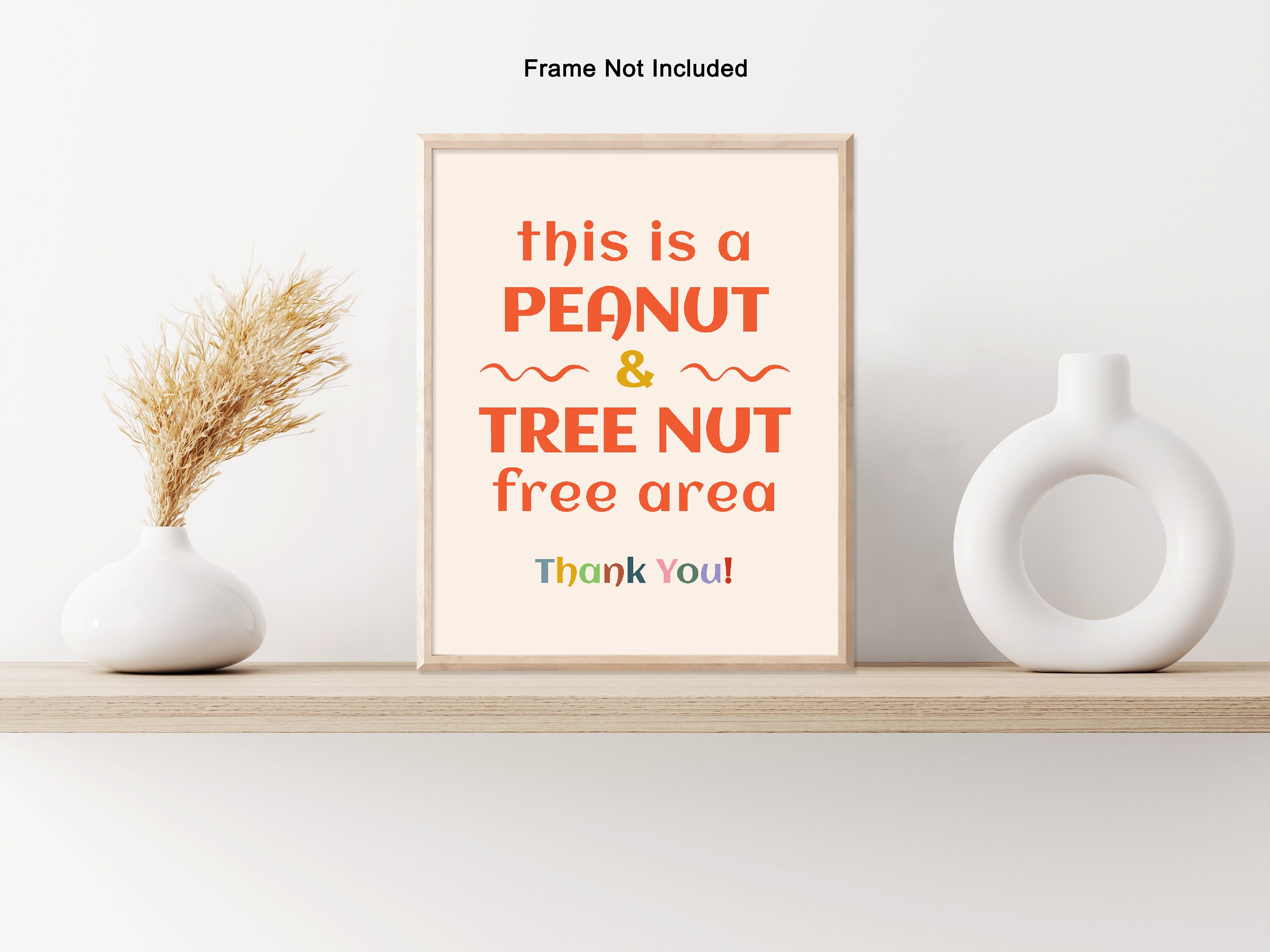 Peanut and Tree Nut Free Area Poster Food Allergy Awareness Print Gift ...