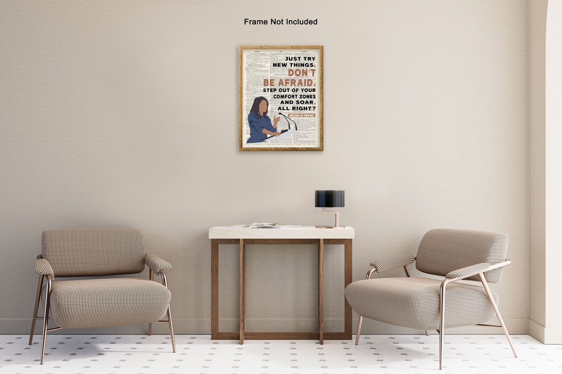 Step Out of Your Comfort Zone Poster Michelle Obama Print Motivational ...