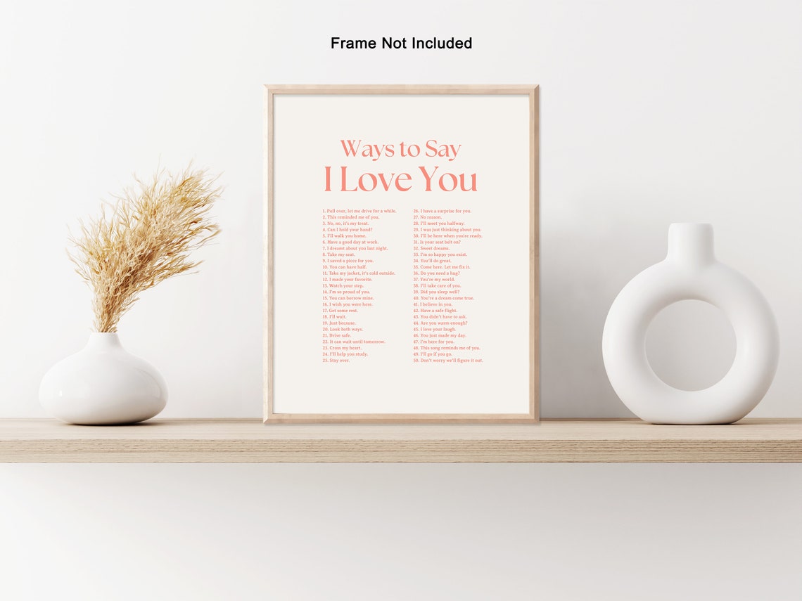 Vintage Typography Poster Retro Inspirational Print Ways to Say I Love ...