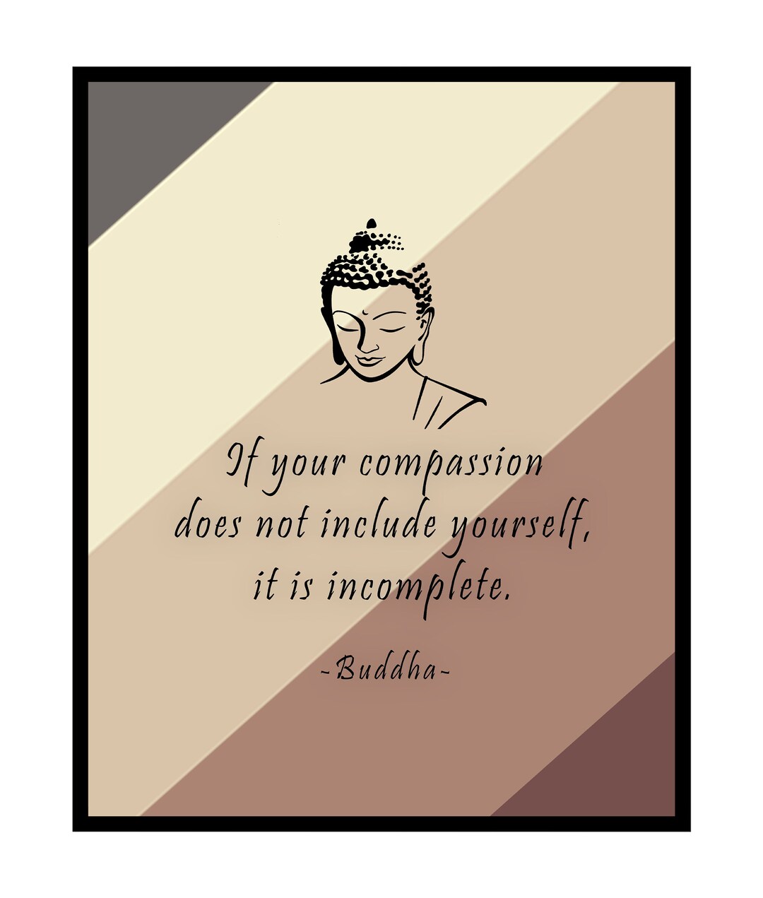 Compassion Poster Buddha Print Motivational Quotes Art Encouragement ...