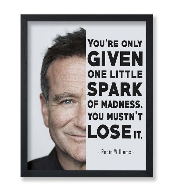 Robin Williams Motivational Quotes You're Only Given A Little Spark Of