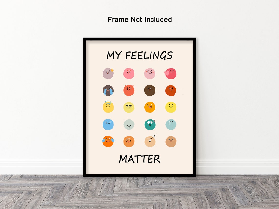 My Feelings Matter Poster Emoticons Print Learning Materials Art Gift ...