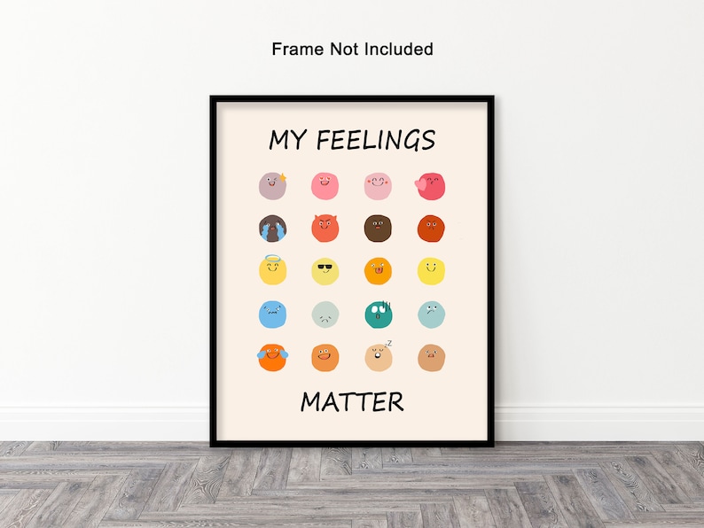 My Feelings Matter Poster Emoticons Print Learning Materials Art Gift ...