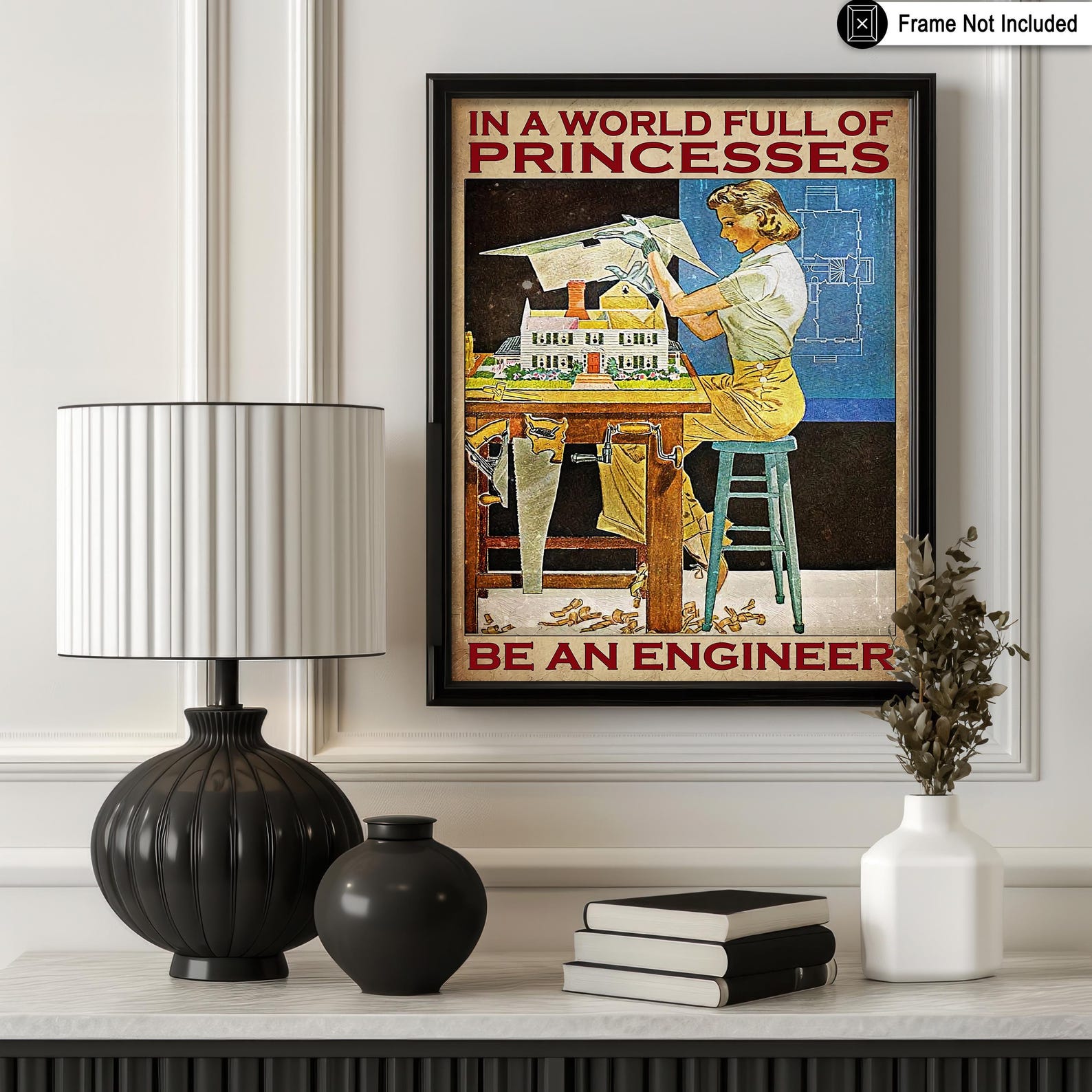 Vintage Engineer Poster Retro Motivational Print for Home Office Decor ...
