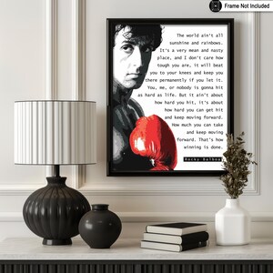Keep Moving Forward Poster Rocky Balboa Print Motivational Quotes Art ...